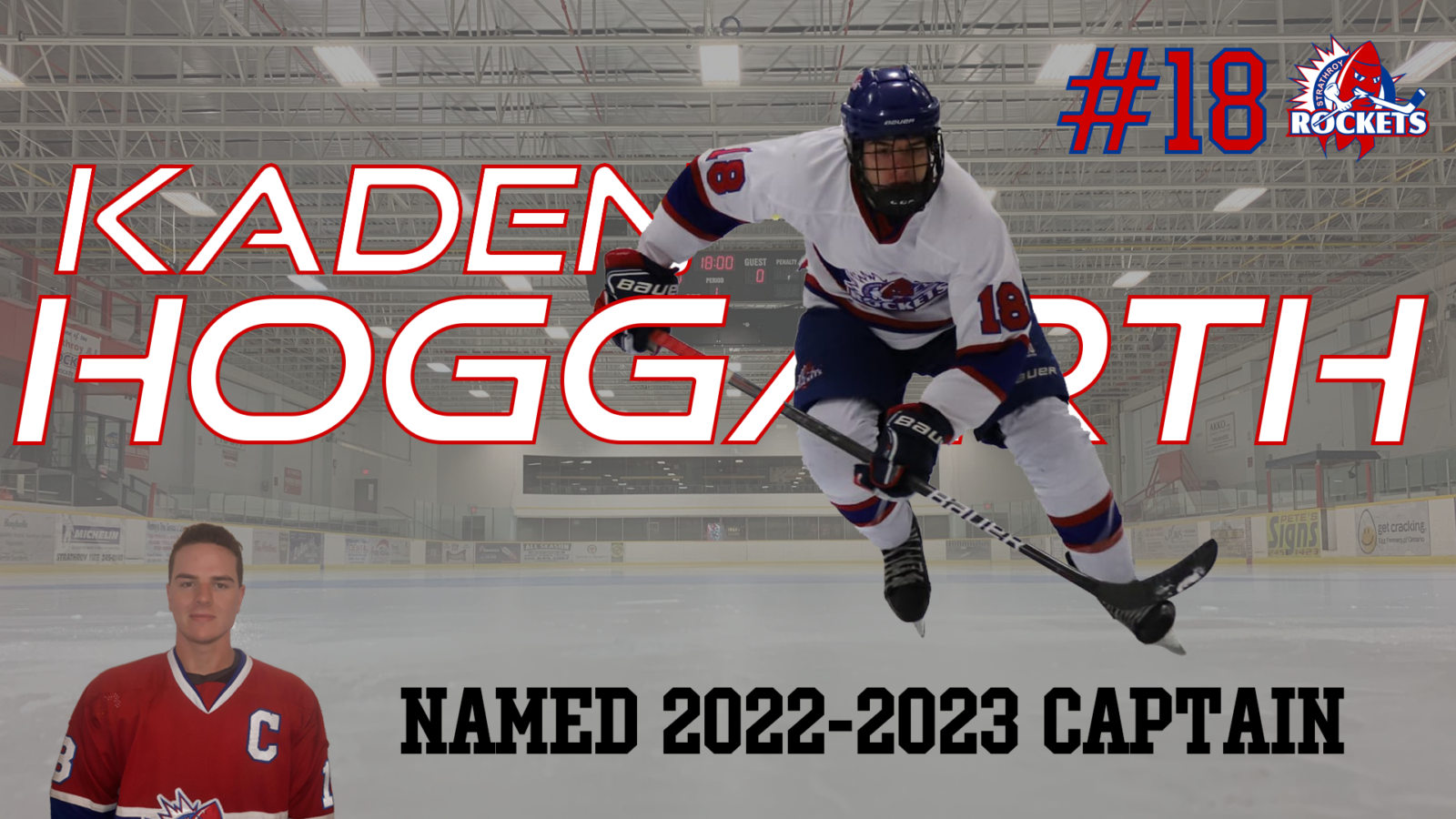 Rockets name Kaden Hoggarth Captain for 22/23 | Strathroy Rockets