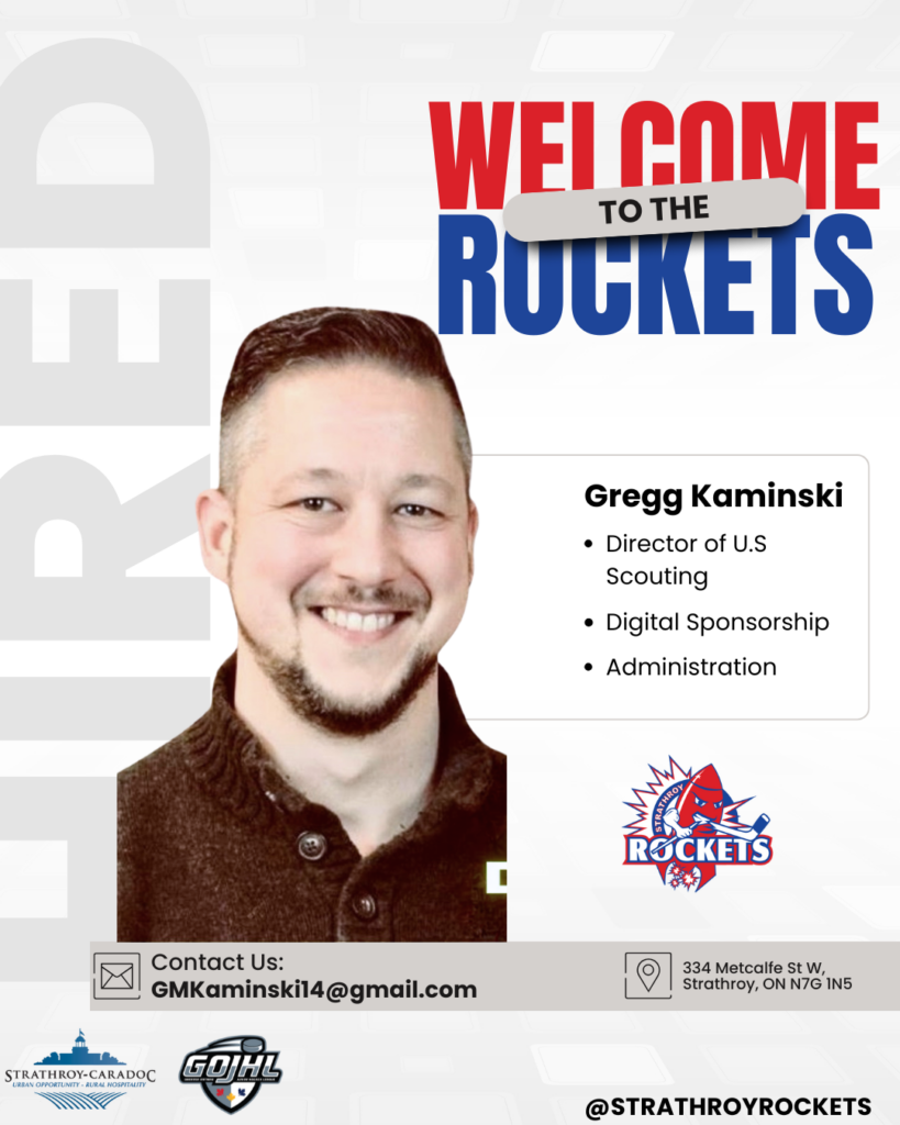Gregg Kaminski Joins Strathroy Rockets as AGM-At Large & Director of U ...
